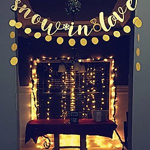 2PCS LaVenty Snow In Love Banner Snow In Love Decorations Winter Bachelorette Party Decorations Engagement Party Decorations