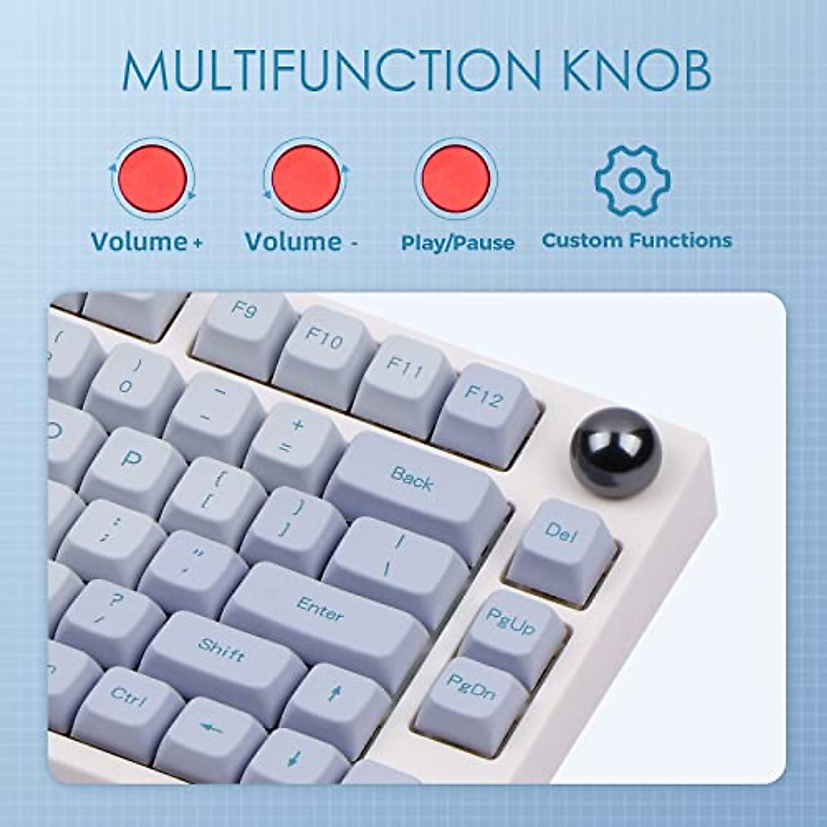 EPOMAKER TH80 Pro Wireless Gaming Keyboard, 3 Modes (2.4Ghz/Bluetooth 5.0/USB-C Wired) Mechanical Keyboard, Hot Swappable, RGB Backlit, for Windows/Mac/PS5/PS4/Xbox (Monet, Gateron Pro Yellow)