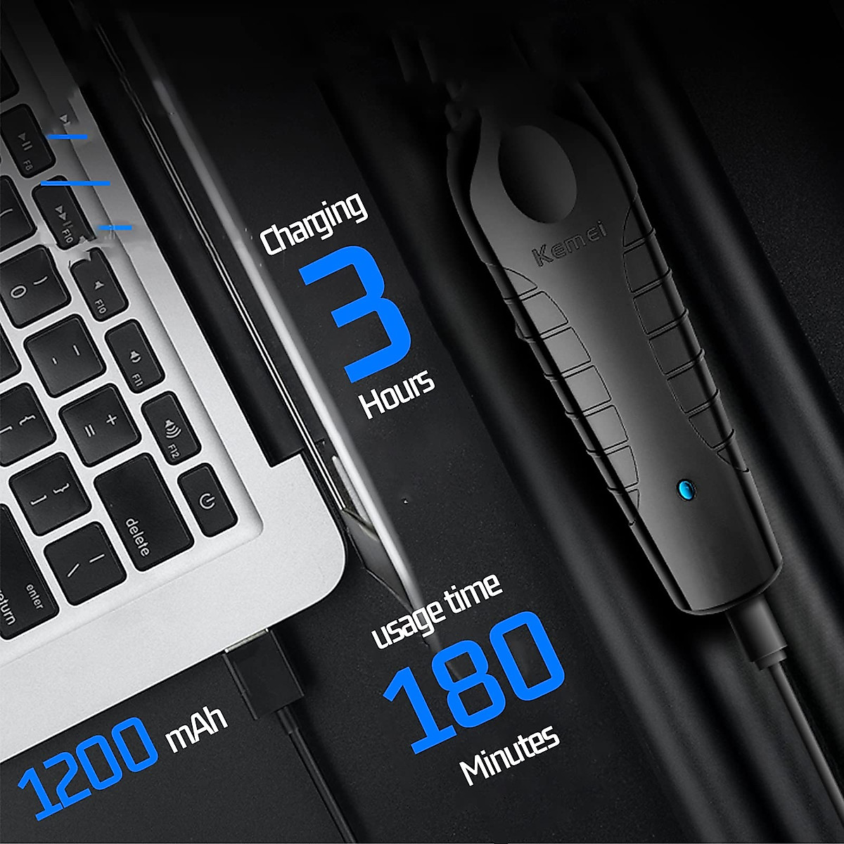 KEMEI Hair Clipper and Shaver Set Professional Cordless Hair Trimmer for Men, Electric Beard Trimmers Double foil shavers, Barber Clipper Hair Cuttings Kit, KM-2299, KM-1102