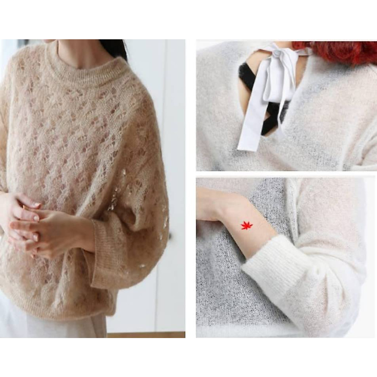 Soft Mohair Wool Knitting Yarn Lightweight Hand Knitwear Yarn DIY Shawl Scarf Crochet Thread(White)