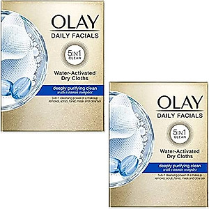 Olay Daily Deeply Clean 5-in-1 Water Activated Cleansing Face Cloths 33ct (Pack of 2)
