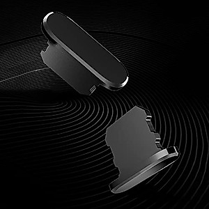 6-Pack Aluminum Anti-Dust Plugs for iPhone 13 12 Pro Max 11 XR XS 7 8 Plus Airpods Dust Cover for Lightning Charging Port with Mini Storage Case (Black)