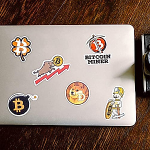 YOKSAS Bitcoin Crypto Stickers for Water Bottles Laptop,50PCS Funny Digital Currency Decals for Computer Phone Guitar Luggage