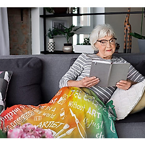 Muxuten Gifts for Artists - Artist Gifts Blanket 60"X50" - Art Teacher Gifts - Gifts for Artists Women - Art Gifts for Girls - Gifts for Painters - Drawing Gift, Birthday Gift for Art Lovers Teen Kids