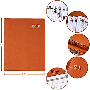 2021-2022 Weekly Appointment Book/Planner - 53 Weeks Daily Planner Organizer, 15-Minute Increments, Flexible Cover, Twin-Wire Binding, 8.5" x 10.85"