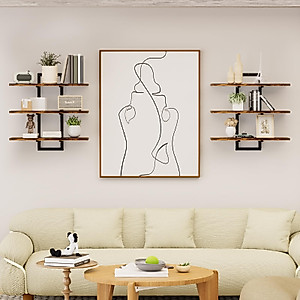 PAPAGIFTREE 3 Tier Floating Shelves for Wall, 16 inch Floating Kitchen Shelves for Wall, Floating Shelves for Bathroom Wall, Industrial Display Shelf for Living Room, Bedroom