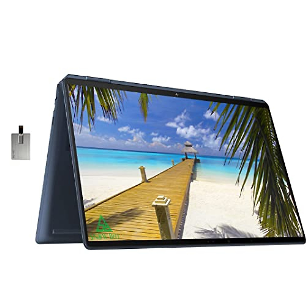 HP 2022 Spectre x360 2-in-1 16" 3K+ Touchscreen 400 nits Laptop, Intel Core i7-12700H, 16GB RAM, 1TB PCIe SSD, Iris Xe Graphics, 5MP IR Camera, Windows 11, Blue, 32GB USB Card