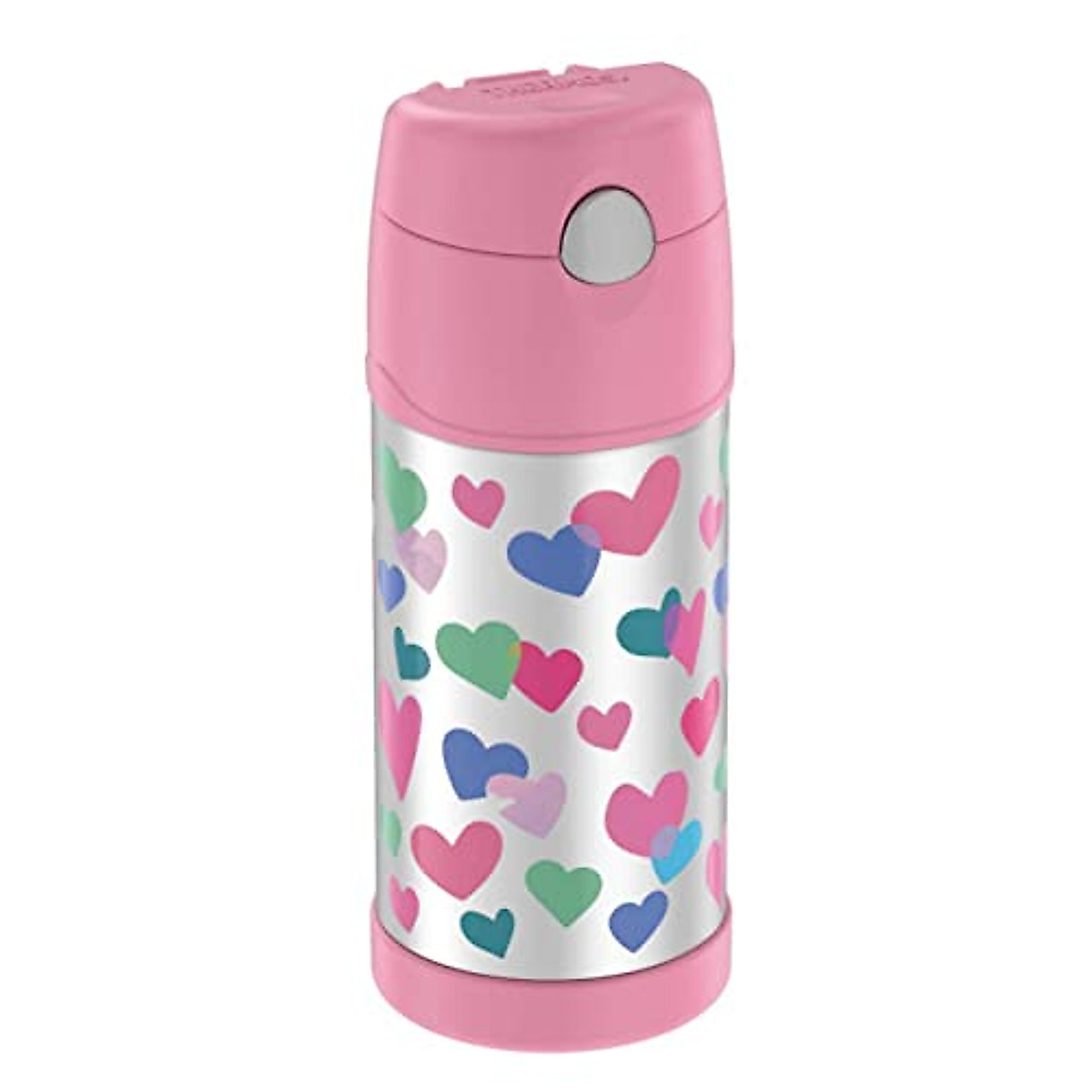 THERMOS FUNTAINER F4101 Stainless Steel Kids Bottle, 12 Ounce, Hearts
