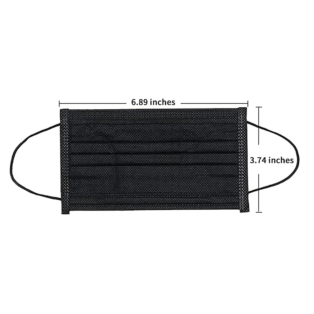 MTYX Black Disposable Face Masks 3 Ply 50PCS - Individually Wrapped - Durable - Odorless - Hygienic