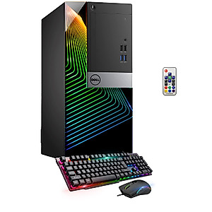 Dell OptiPlex Gaming Tower RGB Lights Computer Intel Core i5 8500 8th Gen Processor Up to 4.10GHz - Radeon RX 550 4GB - 16 GB RAM 512GB M.2 NVME - Windows 11 Pro - WiFi - Bluetooth (Renewed)