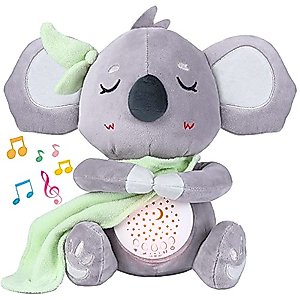 Baby Soother, Portable Sound Machine Baby with Projector, Night Light, 15 Lullabies, Baby White Noise Machine for Cribs Travel Newborns, Auto-Off & Volume Control, Baby Shower Gifts Infants Girls Boys