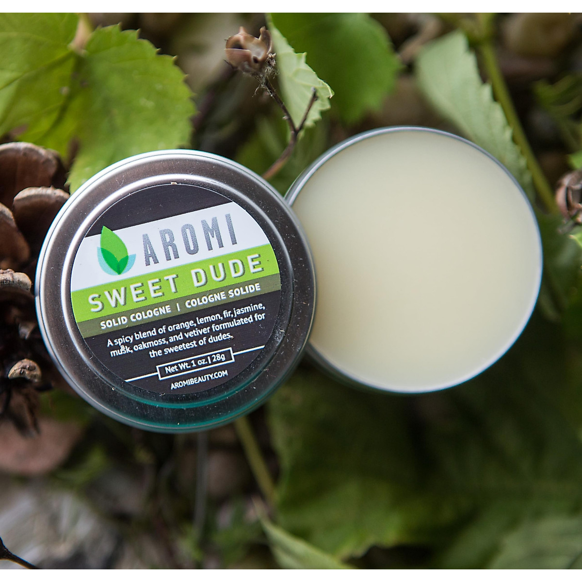 Aromi Solid Cologne | Spicy, Citrus Men's Fragrance, Oakmoss Scent, Vegan, Cruelty-free, Father's Day Gift Idea, Travel, Alcohol-free (Sweet Dude)