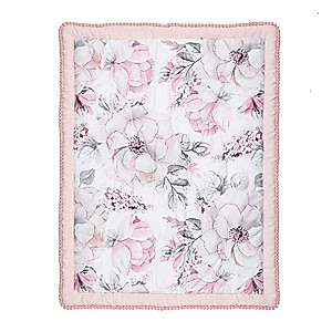 Lambs & Ivy Signature Botanical Baby Watercolor Floral 4-Piece Crib Bedding Set