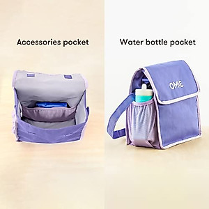 OmieBox Lunch Bag - Washable, Foldable, Durable, WaterResistant Fabric with Interior Pocket and External Bottle Holder.
