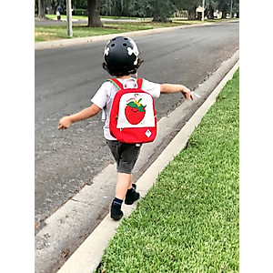 Beatrix New York - Toddler & Kids 11.5" Backpack Bag with Removable Leash for Girls & Boys (STRAWBERRY), Ideal for Preschool & Kindergarten Back to School