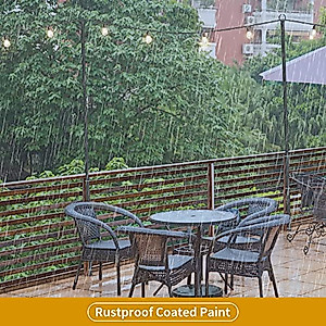 Espird String Light Poles for Outdoors,Christmas Decoration Poles for String Lights,3 in 1 Light Poles with Hooks for Deck Garden Patio Wedding Cafe Party 2PCS