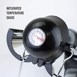 Solar Kettle Thermal Flask Survival Gear With Temperature Gauge (Black)