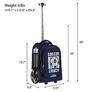 UNIKER Travel Large Backpack with Wheels for Men Women Adults, Wheeled 14 Inch Loptop Bag Travel Carry on Luggage Bag Work School Computer Bag Business Trolley