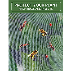 Bird Netting for Garden Protection - 4 PACK Garden Netting Pest Barrier with Drawstring,3.3Ft x 2.7Ft Mosquito Net Tomato Protective Cover Garden Plant Netting for cicadas Vegetables blueberry bushes