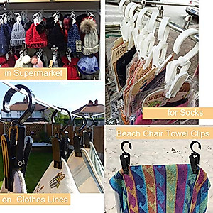 EigPluy Laundry Hooks Clip,20pcs Super Strong Plastic Swivel Hanging Curtain Clips Clothes Pins,Beach Towel Clips for Beach/Lounge Chairs - Keep Your Towel, Clothes Hangers from Blowing Away