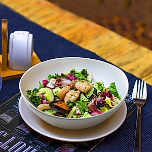 amHomel Ceramic Bowls, 28 Ounce for Cereal, Dessert, Salad and Soup, Chip Resistant, Dishwasher and Microwave Safe, Porcelain Bowls for Eating, Set of 4(White)