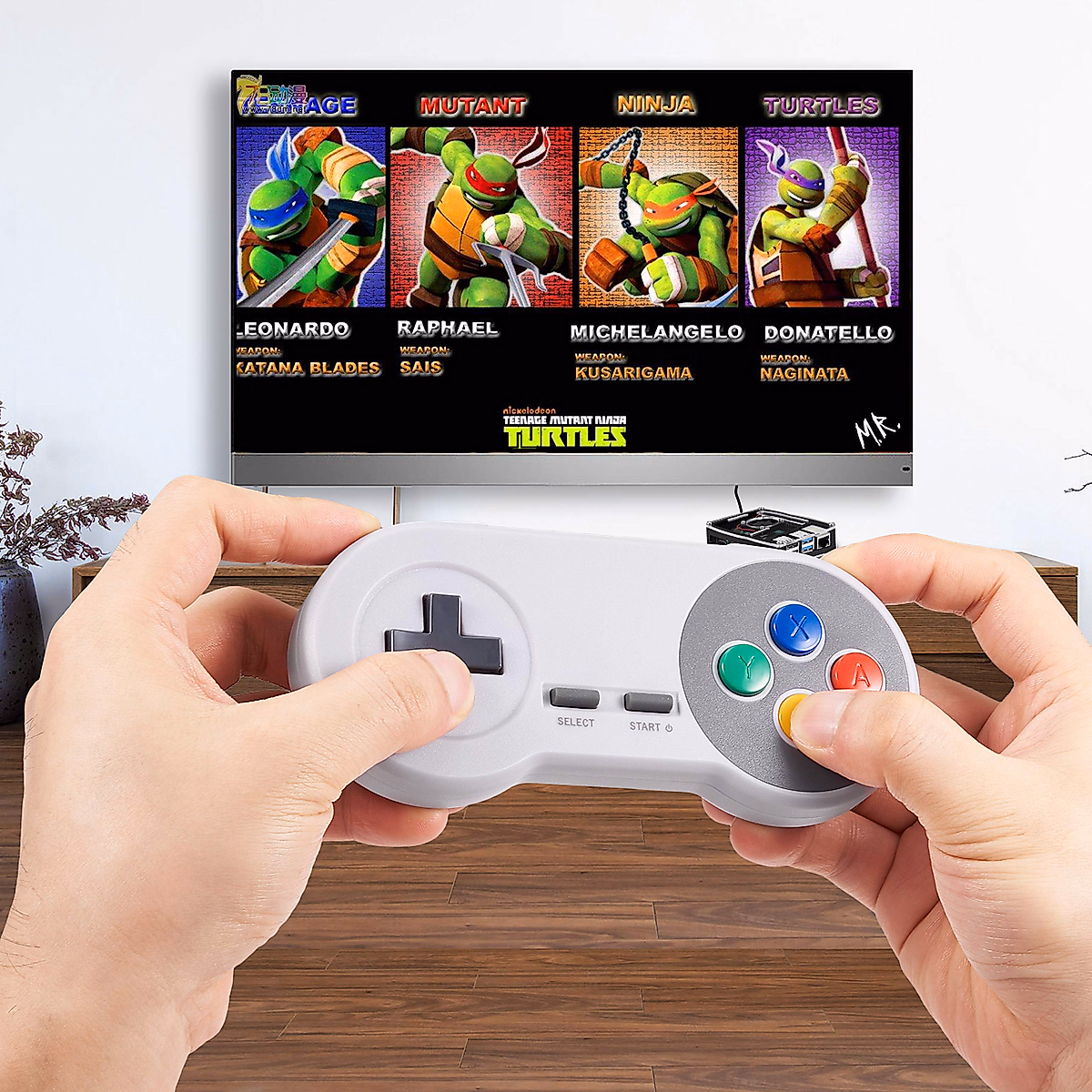 [New Version] 2 Pack 2.4 GHz Wireless Controller Game pad Compatible with SNES & PC, with SNES & USB Receivers, Support Windows PC, IOS MAC, Linux Raspberry Pi and SNES [Plug & Play] [Rechargeable]