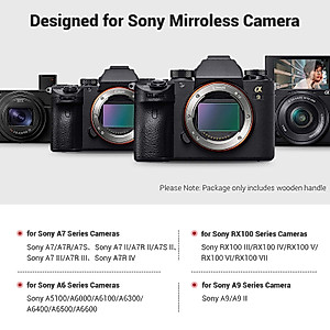 SmallRig Right Side Wooden Handle Hand Grip with Record Start/Stop Remote Trigger for Sony Mirrorless Cameras - HSR2511