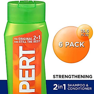 Pert Strengthening 2 in 1 Shampoo and Conditioner, 13.5 Ounce (Pack of 6)