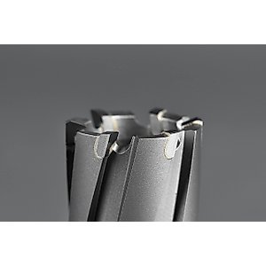 Annular Cutter Set Carbide 8pcs JESTUOUS 3/4 Inch Weldon Shank 1-3/8 Cutting Depth and Cutting Diameter from 1/2 to 1-1/16 Two Flat TCT Bit for Drill Press with 2 Pilot Pins