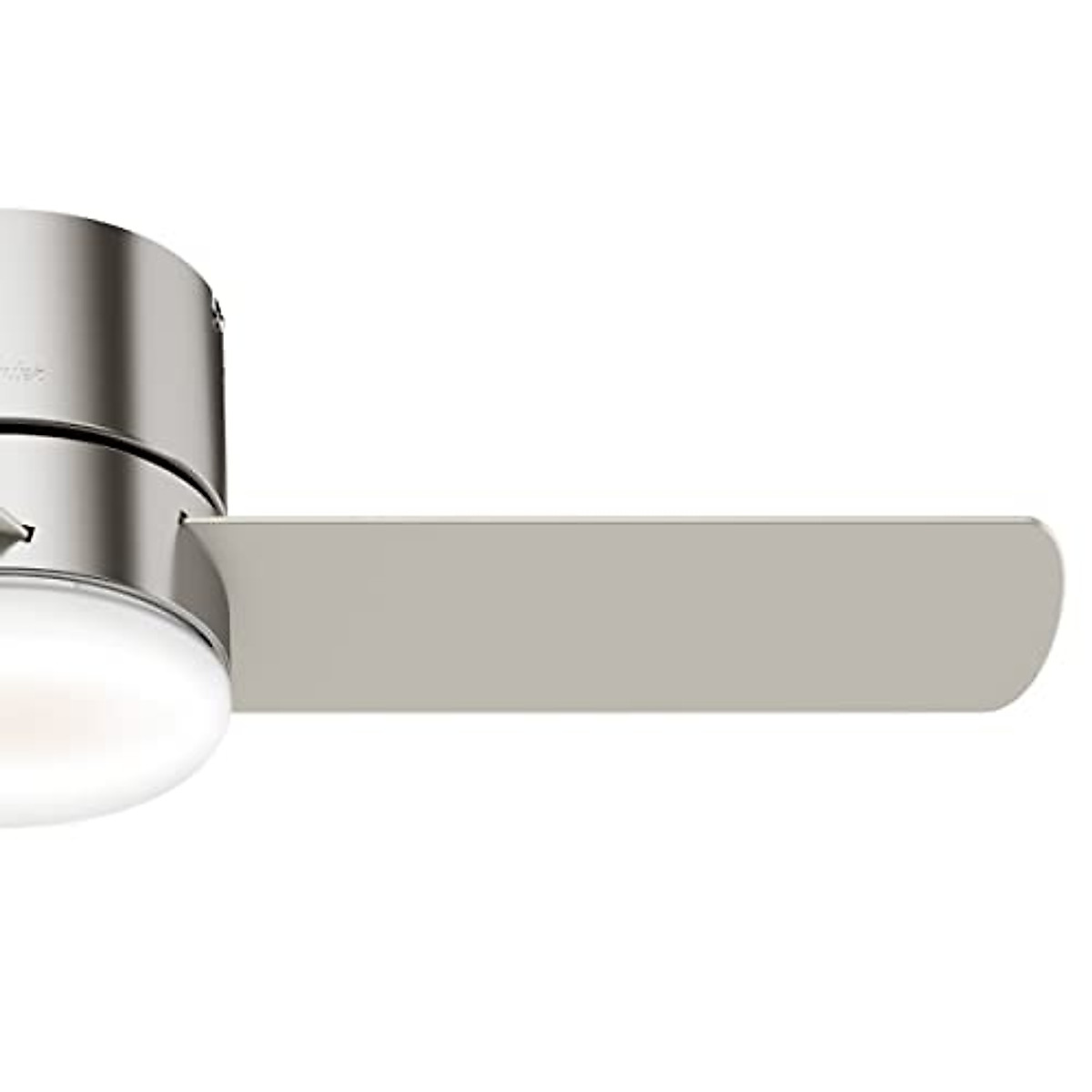 Hunter Fan Company 44" LED Kit 59454 Minimus 44 Inch Low Profile Ultra Quiet Ceiling Fan with Energy Efficient Light and Remote Control, Brushed Nickel Finish