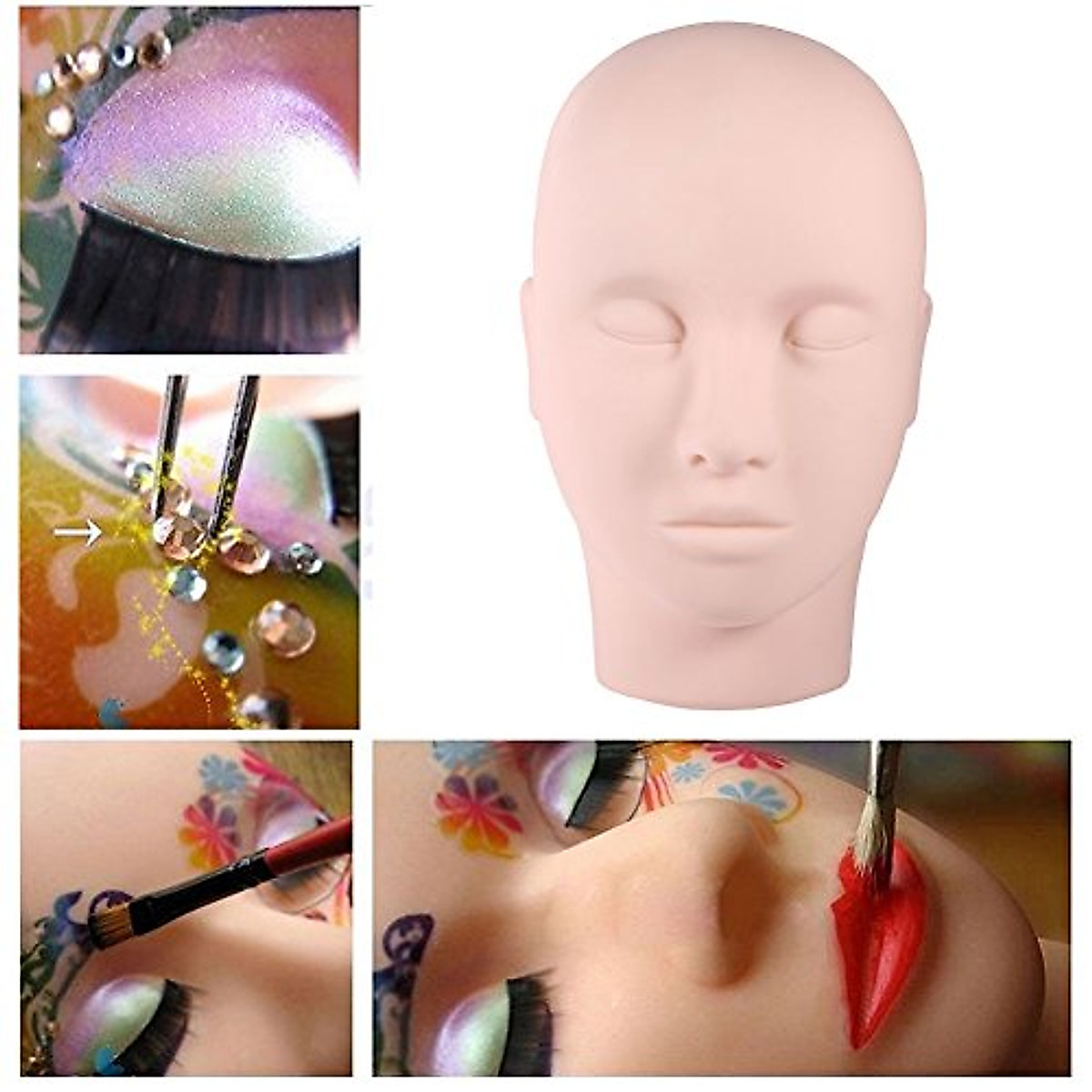 Makeup Mannequin Head, 1PC Upgraded Make Up Eyelash Eye Lashes Extensions Practice Mannequin Training Head Model Cosmetology Doll Face Head
