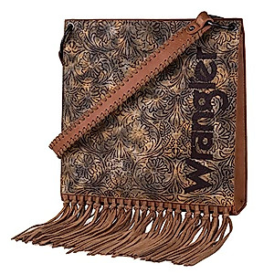 Wrangler Purse Crossbody Bag for Women Western Fringe Hobo Handbags Vegan Leather Women Shoulder Tote Bags WG45G-918-BR