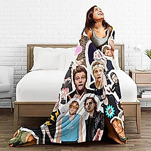 Blanket Luke Hemmings Soft and Comfortable Warm Fleece Blanket for Sofa,Office Bed car Camp Couch Cozy Plush Throw Blankets Beach Blankets