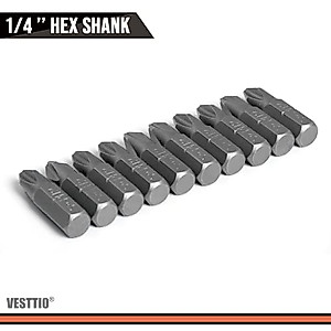 VESTTIO Phillips #2 PH2 Screwdriver Bits Set Drywall Insert Bits 30PCS 1 Inch/25 mm Length 1/4 Inch Hex Shank S2 Alloy Steel for Screwdriver Drill Driver with Storage Case