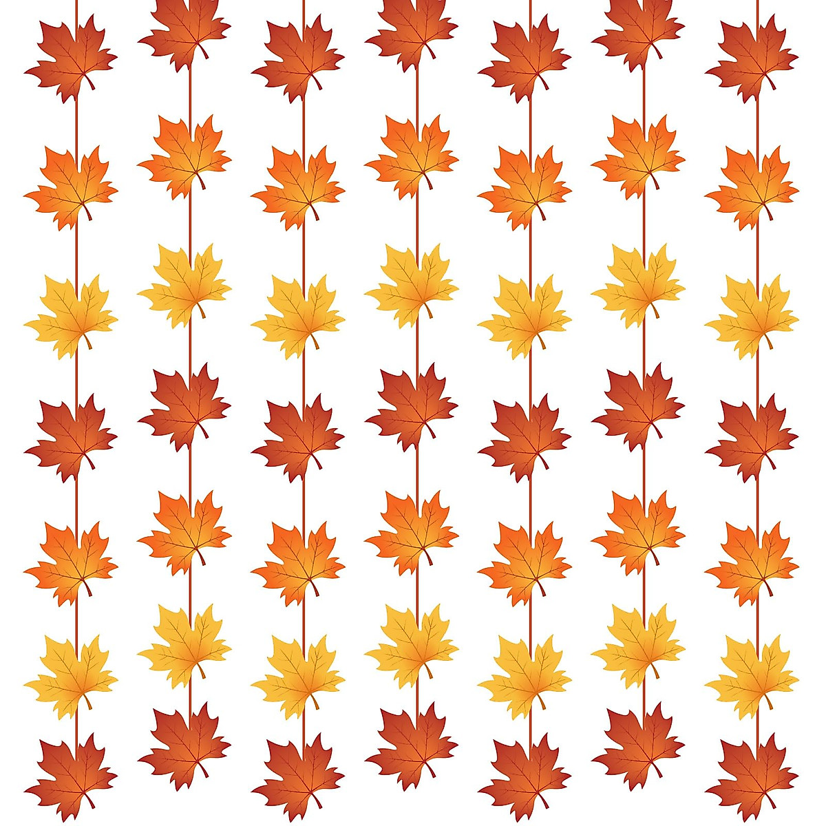 Ceenna Thanksgiving Maple Leaf Garland Artificial Maple Leaves Plants Farmhouse Vine Hanging Garland for Home Garden Kitchen Office Wedding Wall Doorway Party Backdrop Fall Thanksgiving Garland Decor