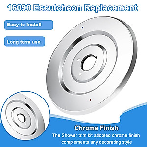 Escutcheon Replacement, for 16090 Moen Chateau Collection Shower Trim Kit, Compatible with One-Handle Tub and Shower Faucets, Chrome