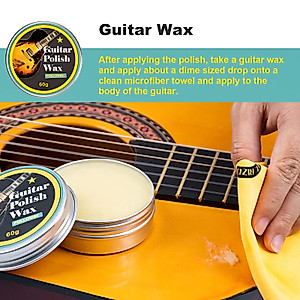 Guitar Cleaning Kit, FOLLOWIN Guitar Care System 7 Pack, Cleaner Polish, Fingerboard Lemon Oil, String Cleaner & Lubricant, Guitar Wax, Winder, Microfiber Cloth