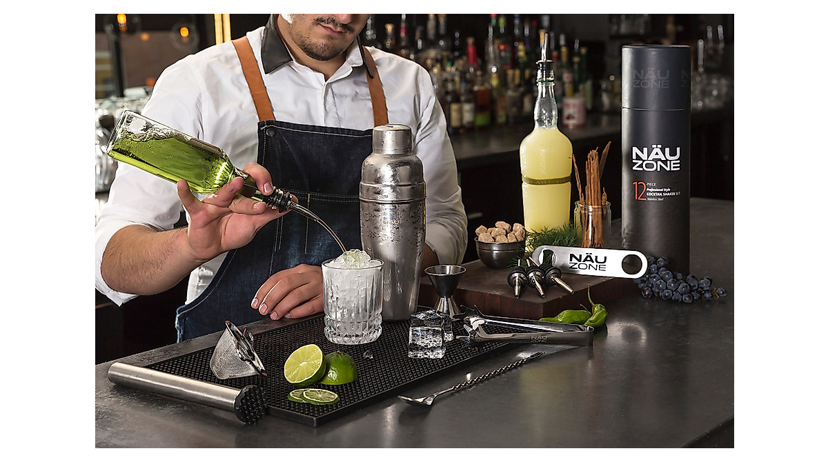 Professional 12-Piece Bartending Kit with Cocktail Shaker Set