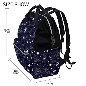Galaxy Moon Stars Diaper Bag Travel Backpack Large Capacity Tote Nappy Bag Organizer for Baby Care(11eb12d2)