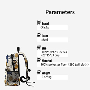 Glaphy Tractors Cars Backpack for Kids, Boys and Girls, Toddler Backpack for Daycare Travel School, Preschool Bookbag with Chest Strap