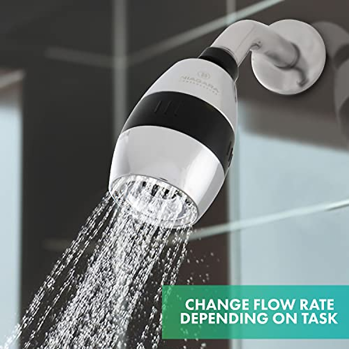 Niagara Conservation N2615CH Tri-Max 1-Spray with 0.5-1.5 GPM 2-in. Wall Mount Adjustable Fixed Shower Head in Chrome, 1-Pack | Bathroom Shower Head Sprayer with Pressure Compensation