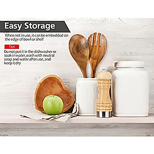 Salad Servers, Wood Salad Tongs, 10.2in Salad Spoon and Fork Set, Long Handle Salad Server Set for Mixing, Tossing and Cooking (Salad Spoon and Fork Set)