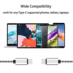 Ailun USB C to USB C Cable 10ft 3Pack High Durability 60W 3A USB Type C Devices Charging for Galaxy S22,S22+,S22Ultra,S21,S20, S20+ S20Ultra S10 Huawei Matebook MacBook iPad Pro 2018 and More