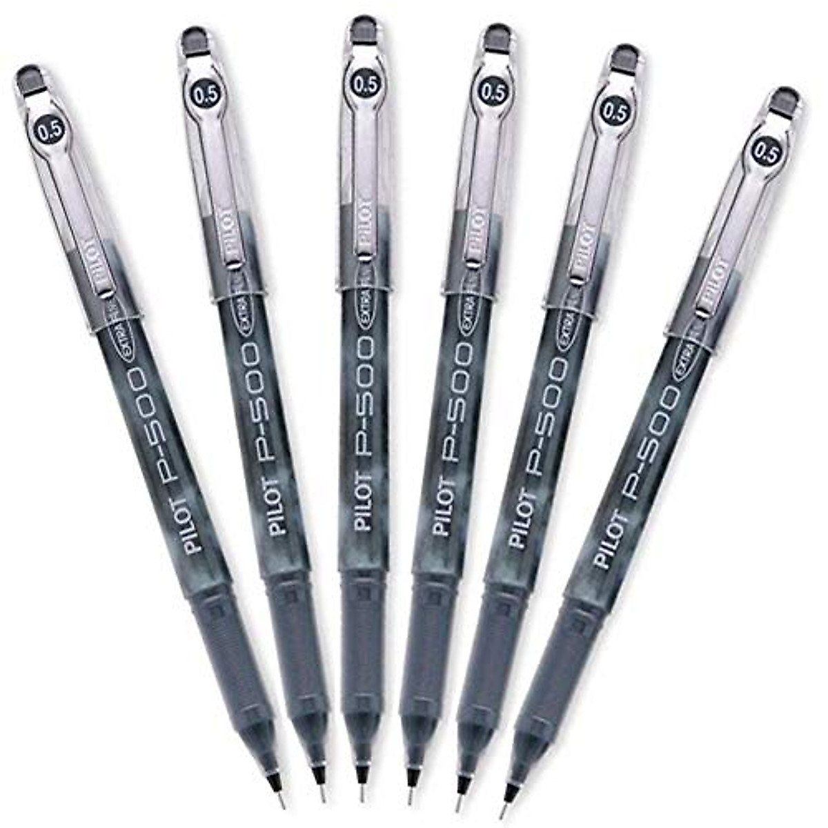 Pilot Precise P-500 Gel Ink Rolling Ball Pens, Extra Fine Point, Black Ink, 6 Pens
