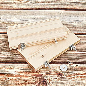 AHANDMAKER Pet Perch Platform Stand Wood, 2 Pcs Square Shelf Stand Board for Small Animals Parrot Gerbil Rat Mouse Chinchilla Hamster Cage Accessories Exercise Toys