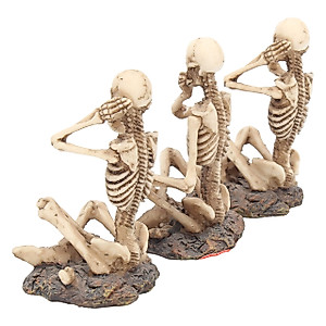 Nemesis Now AL50292 See No, Hear No, Speak No Skeletons Figurine, Ivory