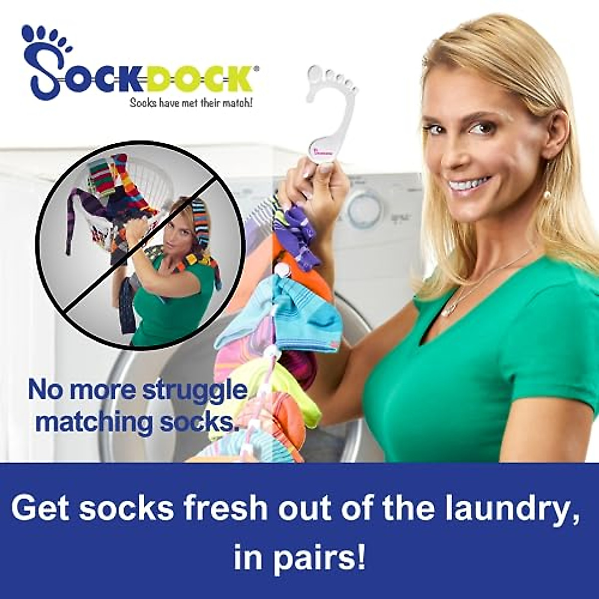 SockDock Sock Organizer for Washing, Drying, & Storing Paired Socks | Adult & Baby Sock Hanger Also Holds Gloves, Scarves, & Underwear | Space-Saving Laundry Sock Holder | 2-Pack, (Pink)