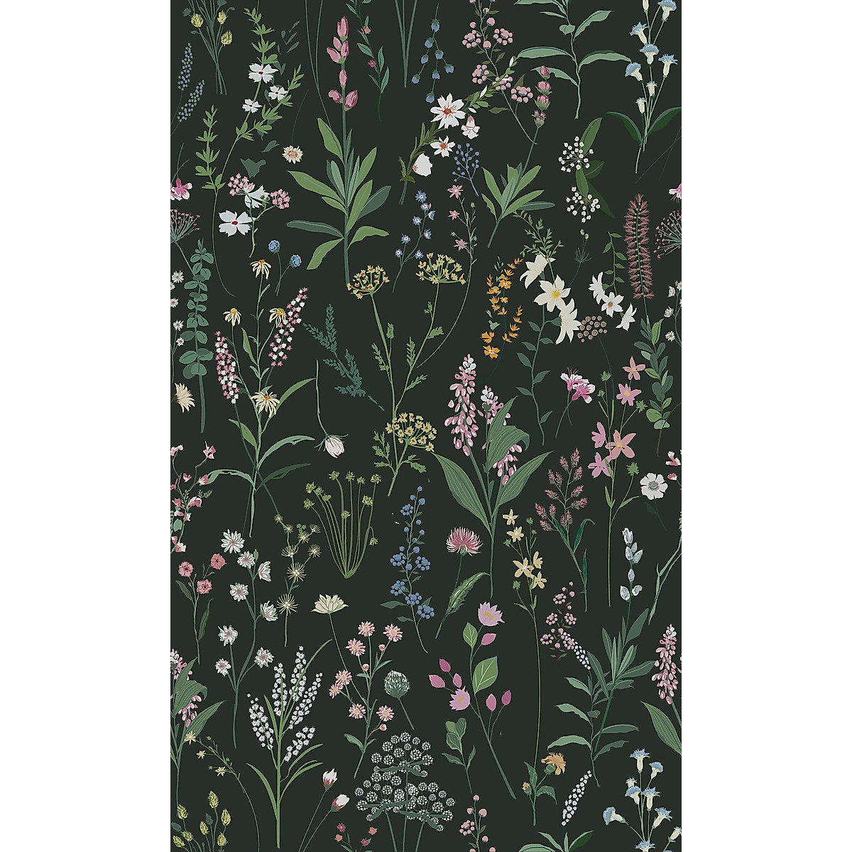 Rose Floral Drawer Liner Peel and Stick Contact Paper self Adhesive Wallpaper Removable Vinyl Decorative Shelf Drawer Liner 118 inch x17.4inch (Dark Green Floral, 118 inch x 17.4 inch)
