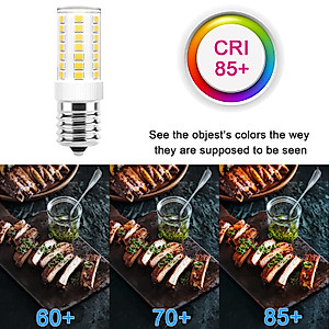 E17 LED Bulbs Dimmable 5W Microwave Over Stove Bulb, 40W Incandescent Equivalent, Daylight White 6000K, Fit for Whirlpool Maytag GE Kenmore LG Microwaves, Replaces 8206232A 1890433 AP4512653, 2 Pack