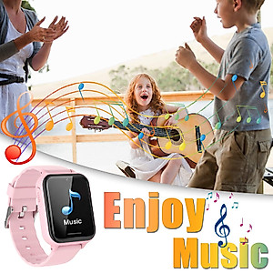 PTHTECHUS Smart Watch for Kids - Boys Girls Smartwatch with 2 Way Phone Need 2G SIM to Call SOS Games Music MP3 Player HD Selfie Camera Calculator Alarm Timer 12/24 Hours for 4-13 Years Old Students